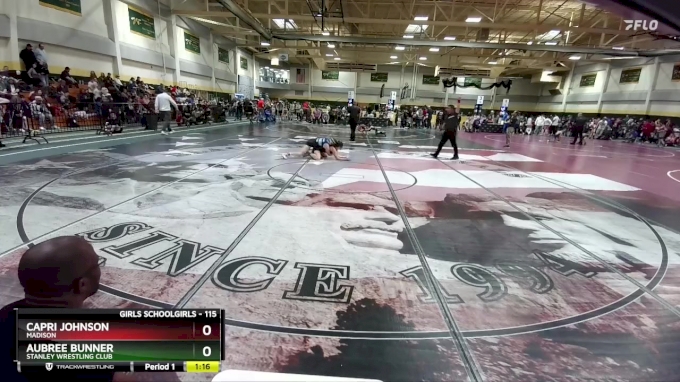 115 lbs Champ. Round 1 - Aubree Bunner, Stanley Wrestling Club vs Capri ...