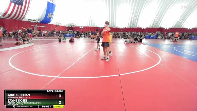 99-101 lbs Round 2 - Jake Freeman, Wisconsin Rapids vs Zayne Koski ...