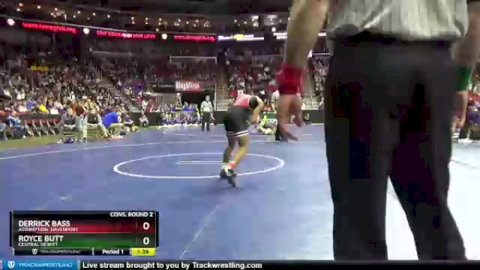 2 lbs Cons. Round 2 - Royce Butt, Central DeWitt vs Derrick Bass ...