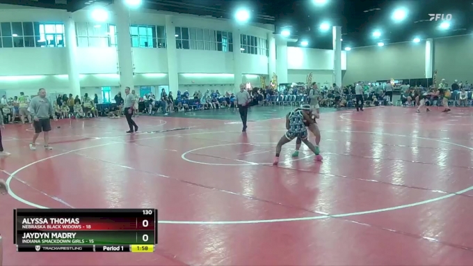 130 lbs Round 3 (8 Team) - Jaydyn Madry, Indiana Smackdown Girls vs ...
