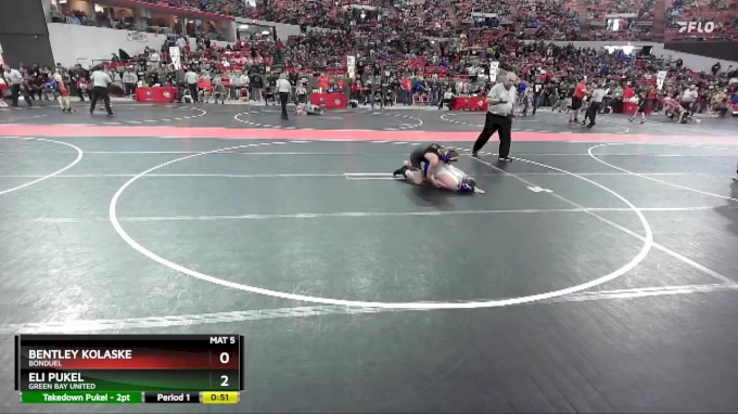 125 lbs Cons. Round 2 - Eli Pukel, Green Bay United vs Bentley Kolaske ...