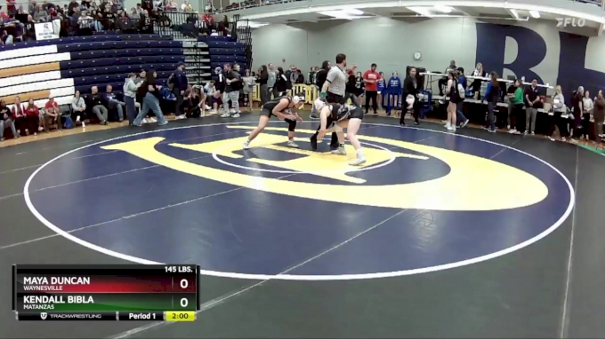 145 lbs. Champ. Round 2 - Maya Duncan, Waynesville vs Kendall Bibla ...