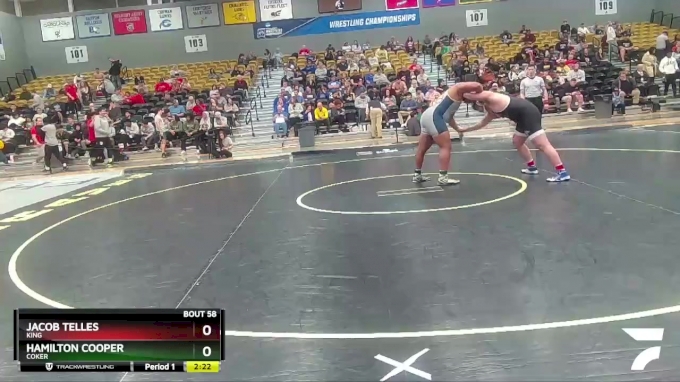 285 lbs Quarterfinal - Hamilton Cooper, Coker vs Jacob Telles, King