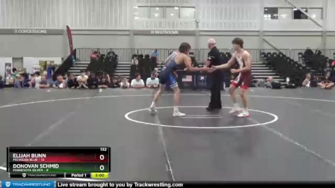 132 lbs Round 1 (8 Team) - Elijah Bunn, Michigan Blue vs Donovan Schmid ...