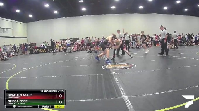 120 lbs Cons. Round 3 - Omega Edge, Trinity Top Team vs Brayden Akers ...