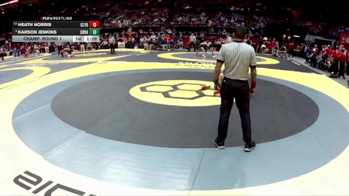 D2-113 lbs Champ. Round 1 - Heath Norris, Clyde vs Karson Jenkins, Cal ...