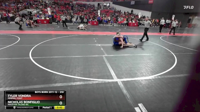 210 lbs Cons. Round 3 - Nicholas Bonfiglio, Mauston Talons WC vs Tyler Vondra, Mineral Point