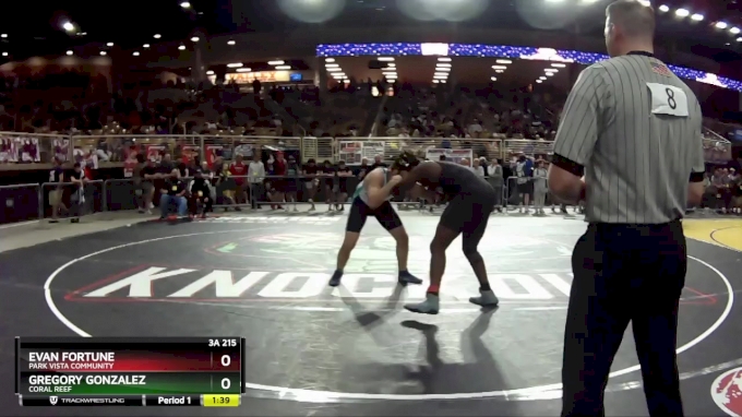 3A 215 lbs Champ. Round 1 - Gregory Gonzalez, Coral Reef vs Evan ...