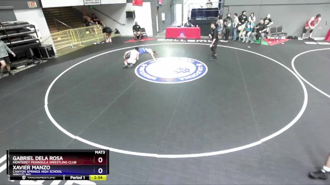 113 lbs Quarterfinal - Gabriel Dela Rosa, Monterey Peninsula Wrestling ...