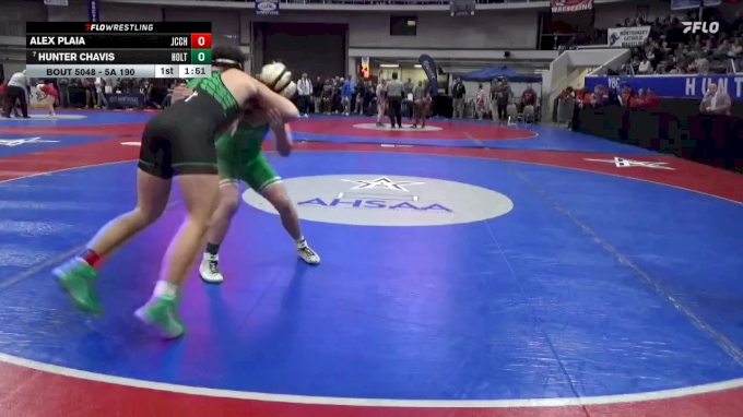 5A 190 lbs Quarterfinal - Hunter Chavis, Holtville vs Alex Plaia, John ...