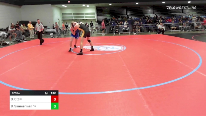 220 lbs Consi Of 32 #2 - Owen Ott, PA vs Brentan Simmerman, OH