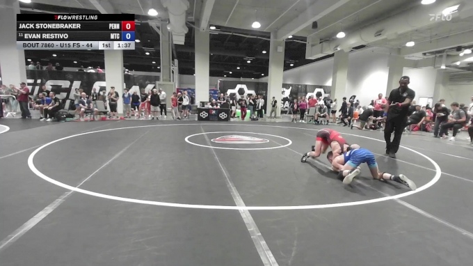 U15 FS - 44 lbs Cons. Semis - Jack Stonebraker, Pennsylvania vs Evan ...