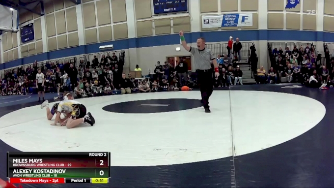 90 lbs Round 2 (4 Team) - Miles Mays, Brownsburg Wrestling Club vs ...