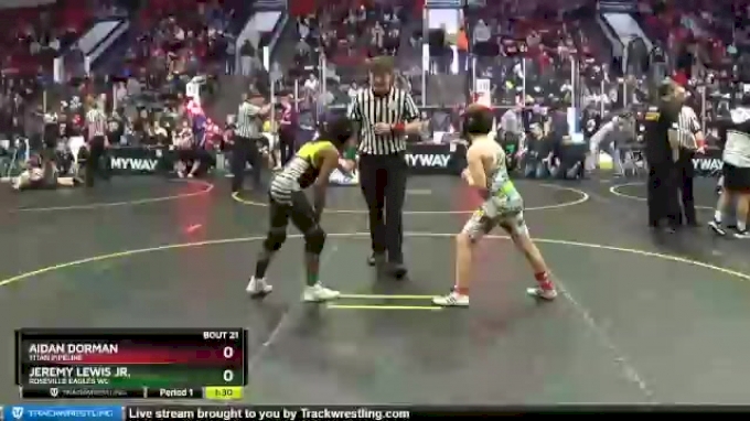 90 lbs Champ. Round 2 - Jeremy Lewis Jr., Roseville Eagles WC vs Aidan ...
