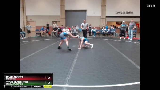 84 lbs Quarterfinal - Beau Abbott, Roundtree vs Titus Slaughter ...