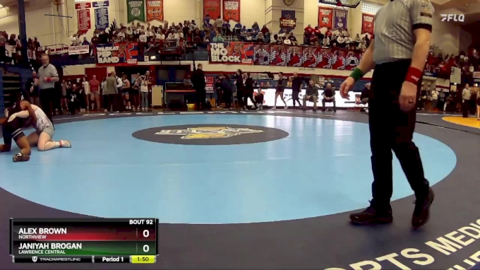 170 lbs Champ. Round 1 - Janiyah Brogan, Lawrence Central vs Alex Brown ...