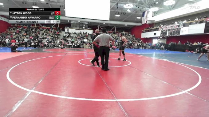 217 lbs Champ. Round 3 - Jayden Wood, Amador Valley vs Fernando Navarro ...