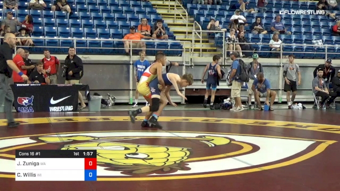 113 lbs Cons 16 #1 - Jermiah Zuniga, Washington vs Cooper Willis, Wisconsin