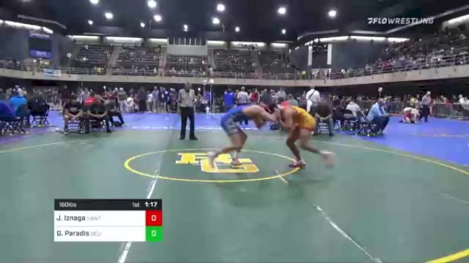 160 lbs Quarterfinal - Jayden Iznaga, Hawthorne vs Garrett Paradis ...