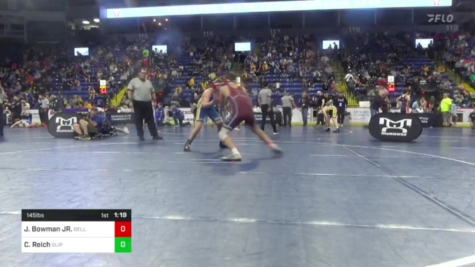 145 lbs Consy 3 - Jacob Bowman JR., Bellefonte vs Camden Reich ...