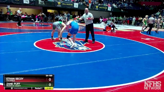 3A-165 lbs Quarterfinal - Ethan Secoy, Columbus vs Zane Puff, Franklin ...