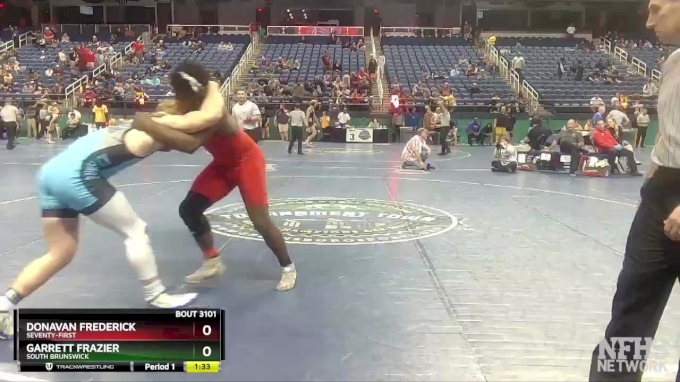 3A 220 lbs Champ. Round 1 - Garrett Frazier, South Brunswick vs Donavan ...