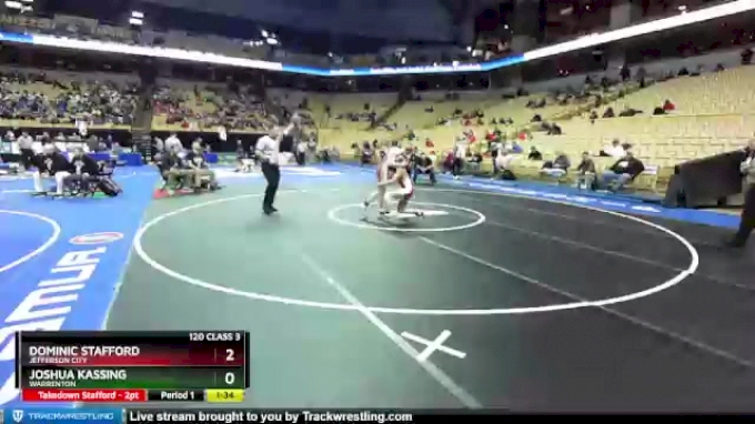 120 Class 3 lbs Champ. Round 1 - Dominic Stafford, Jefferson City vs ...