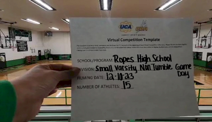 Ropes High School [Small Varsity Non Tumbling Game Day] 2023 UCA & UDA ...