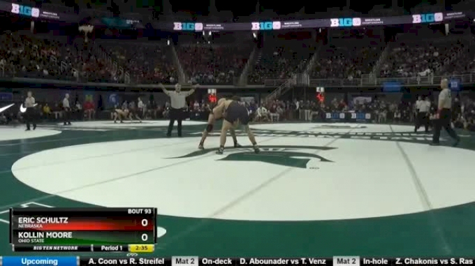 197 lbs Quarterfinal - Eric Schultz, Nebraska vs Kollin Moore, Ohio State