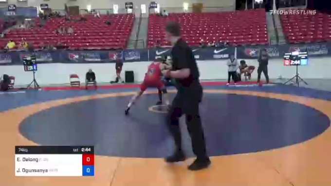 74 kg 7th Place - Evan Delong, Clarion RTC vs Joshua Ogunsanya, New ...