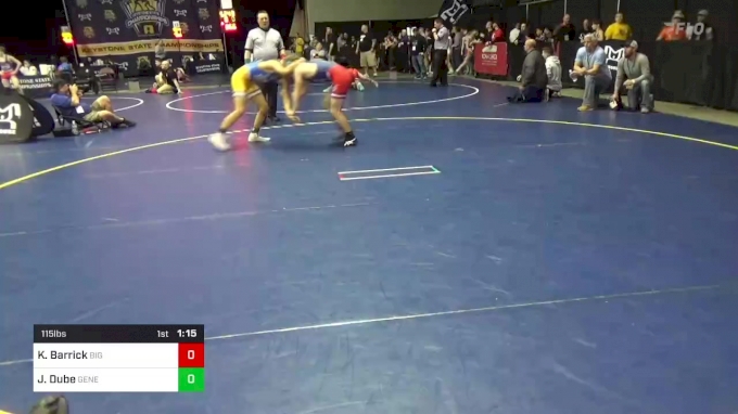 115 lbs Round Of 16 - Keegan Barrick, Big Spring vs Jason Dube, General ...