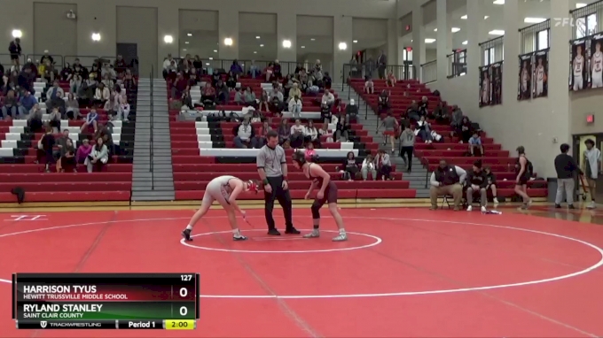 127 lbs Round 1 - Harrison Tyus, Hewitt Trussville Middle School vs ...