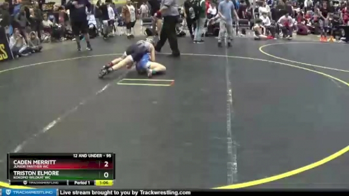 95 lbs Cons. Round 2 - Caden Merritt, Junior Panther Wc vs Triston ...