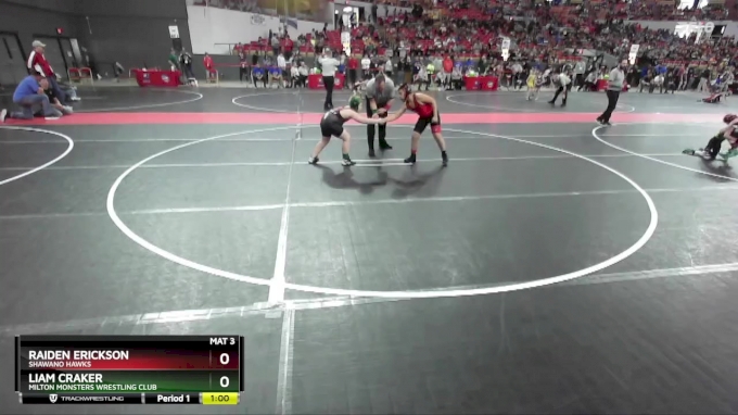 120 lbs Cons. Round 3 - Raiden Erickson, Shawano Hawks vs Liam Craker ...