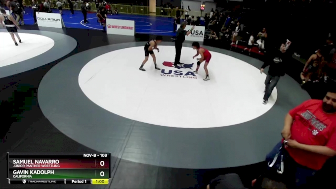 108 lbs Champ. Round 2 - Gavin Kadolph, California vs Samuel Navarro ...