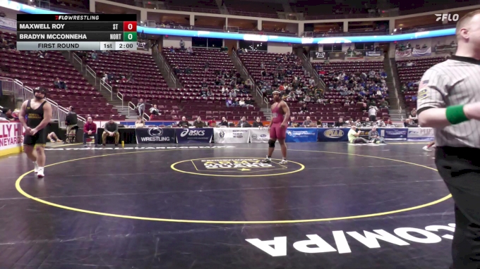 285 lbs First Round - Maxwell Roy, St Joseph's Prep vs Bradyn McConneha ...