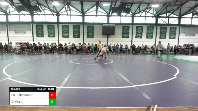 124-129 lbs Champ. Round 1 - Hayes Halstead, DeKalb WC vs Obie Vee ...