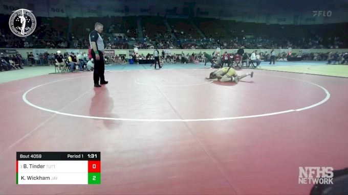 4A-150 lbs Quarterfinal - Beau Tinder, TUTTLE vs Kaleb Wickham, JAY