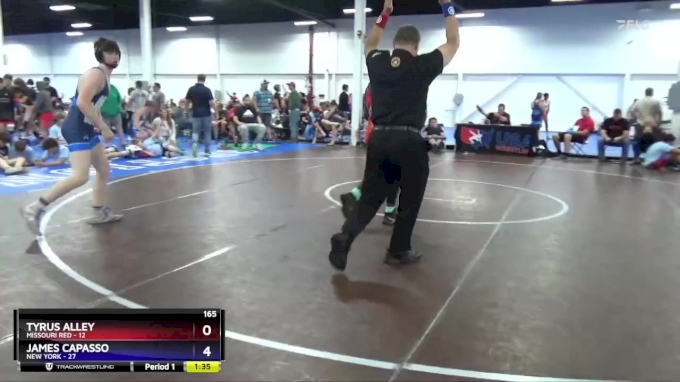 165 lbs Semis & 3rd Wb (16 Team) - Tyrus Alley, Missouri Red vs James ...