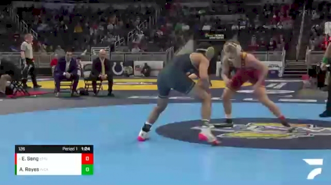 126 lbs Quarterfinal - Evan Seng, Evansville Mater Dei vs Aden Reyes ...