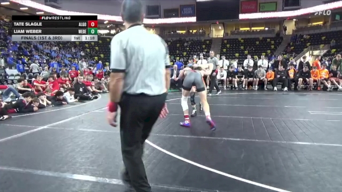 157 lbs Finals (1st & 3rd) - Tate Slagle, Algona vs Liam Weber, West ...