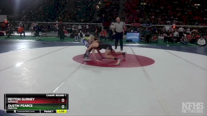 4A 138 lbs Champ. Round 1 - Dustin Pearce, Preston vs Peyton Gurney ...