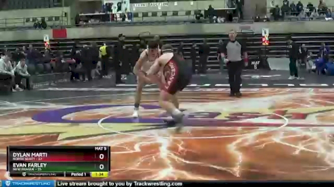160 lbs Round 3 (4 Team) - Dylan Marti, North Scott vs Evan Farley, New ...