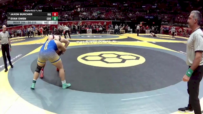 D2-215 lbs Champ. Round 1 - Jaxon Burcher, Indian Valley vs Evan Owen ...