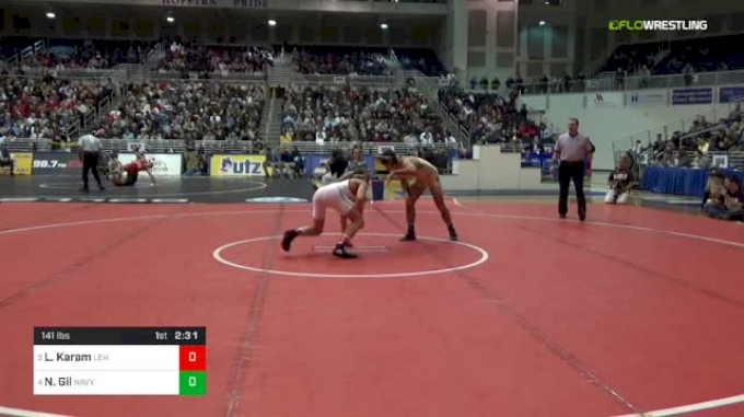 141 lbs 3rd place - Luke Karam, Lehigh vs Nicholas Gil, Navy