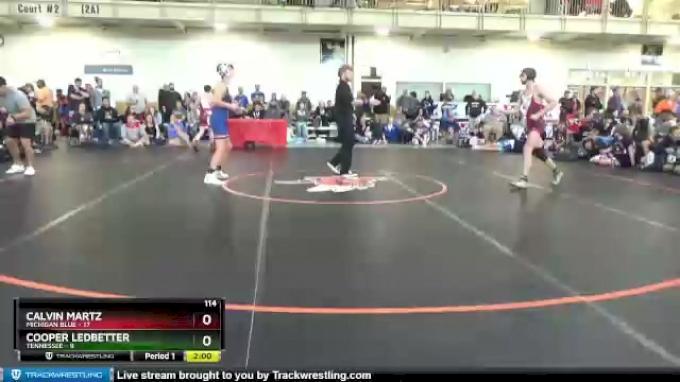114 lbs Round 3 (8 Team) - Calvin Martz, Michigan Blue vs Cooper ...
