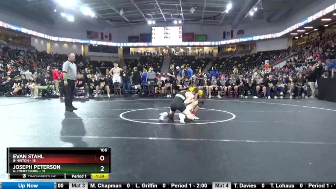 106 lbs 5th & 7th Place - Evan Stahl, 8-Hinton vs Joseph Peterson, 6 ...