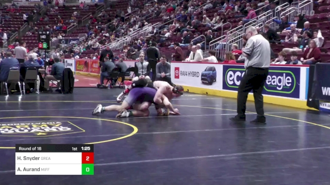 172 lbs Round Of 16 - Hunter Snyder, Greater Latrobe vs Avery Aurand ...