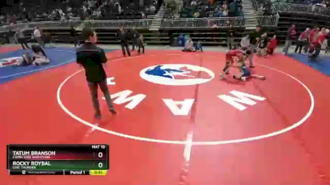 92 lbs 2nd Place Match - Tatum Branson, Camel Kids Wrestling vs Rocky ...