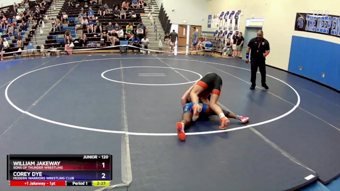 120 lbs Round 2 - William Jakeway, Sons Of Thunder Wrestling vs Corey ...
